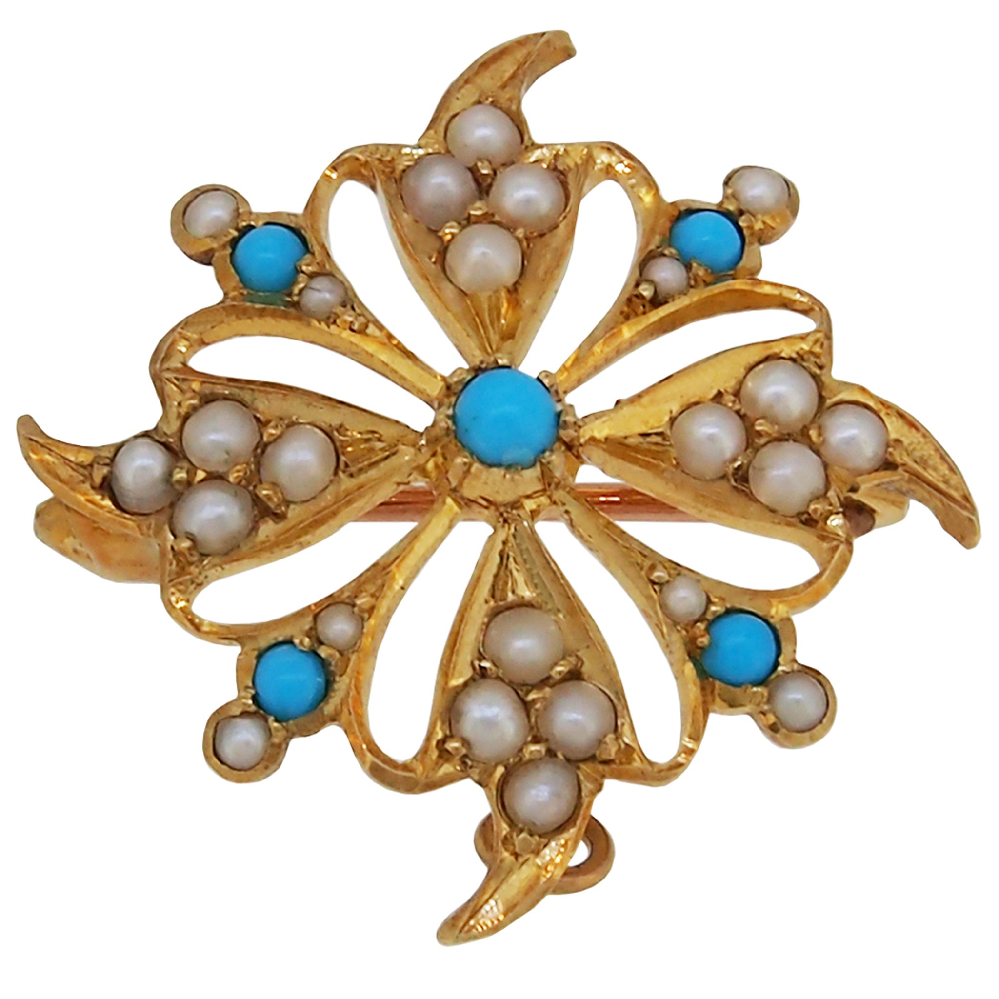 Turquoise & Pearl Set Brooch - News - Andrew Lamputt Silversmith & Jeweller